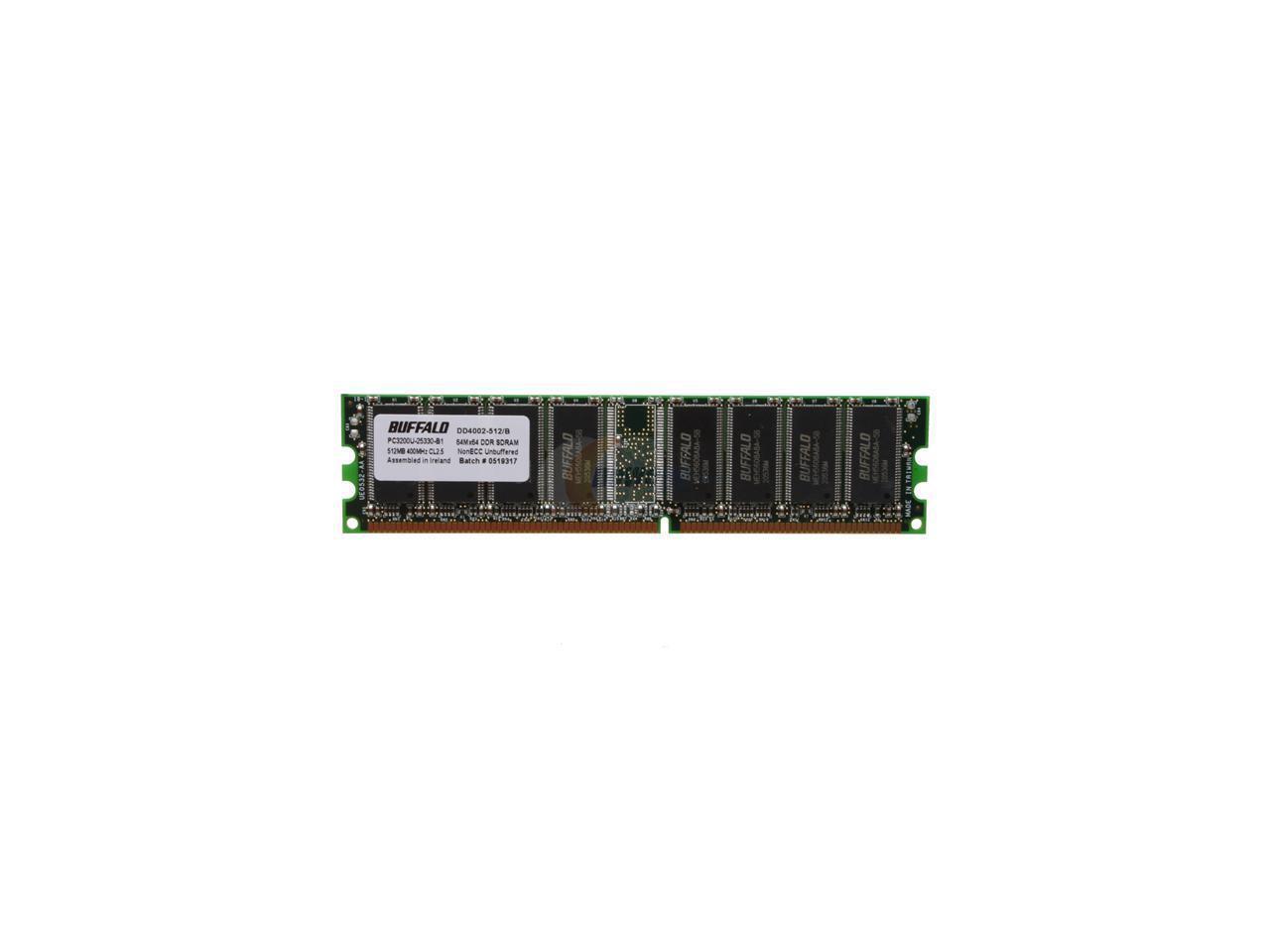 BUFFALO 512MB DDR 400 (PC 3200) System Memory Model DD 4002-512 ...