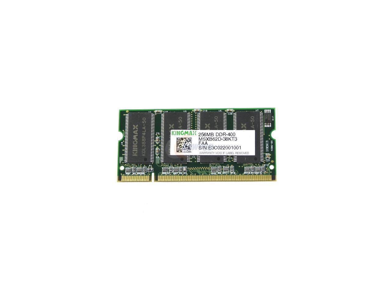 KINGMAX 256MB 200-Pin DDR SO-DIMM DDR 400 (PC 3200) Laptop Memory Model ...