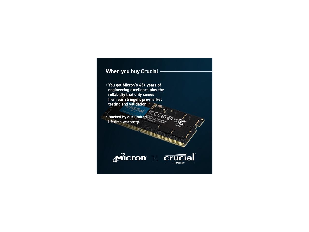 Crucial 32GB 262-Pin DDR5 SO-DIMM DDR5 4800 (PC4 38400) Laptop Memory ... Crucial 32GB 262-Pin DDR5 SO-DIMM DDR5 4800 (PC4 38400) Laptop Memory ...