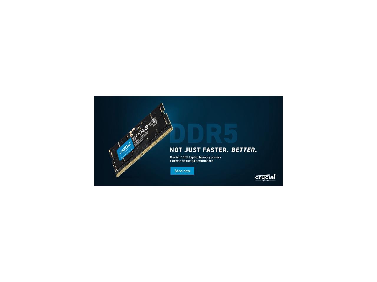 Crucial 32GB 262-Pin DDR5 SO-DIMM DDR5 4800 (PC4 38400) Laptop Memory ... Crucial 32GB 262-Pin DDR5 SO-DIMM DDR5 4800 (PC4 38400) Laptop Memory ...