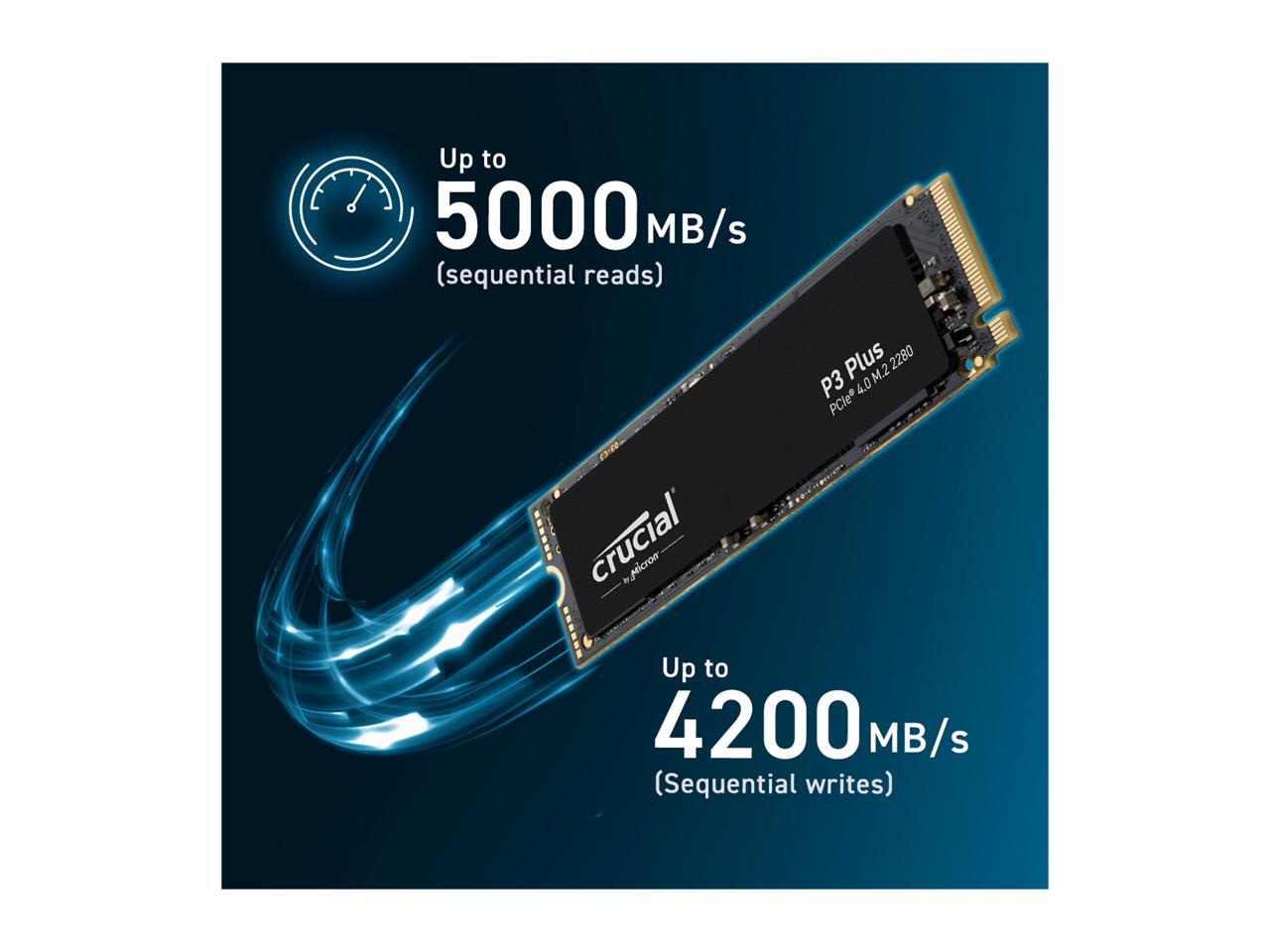 Crucial P3 Plus M 2 2280 500GB PCI Express 4 0 X4 NVMe 3D NAND Internal