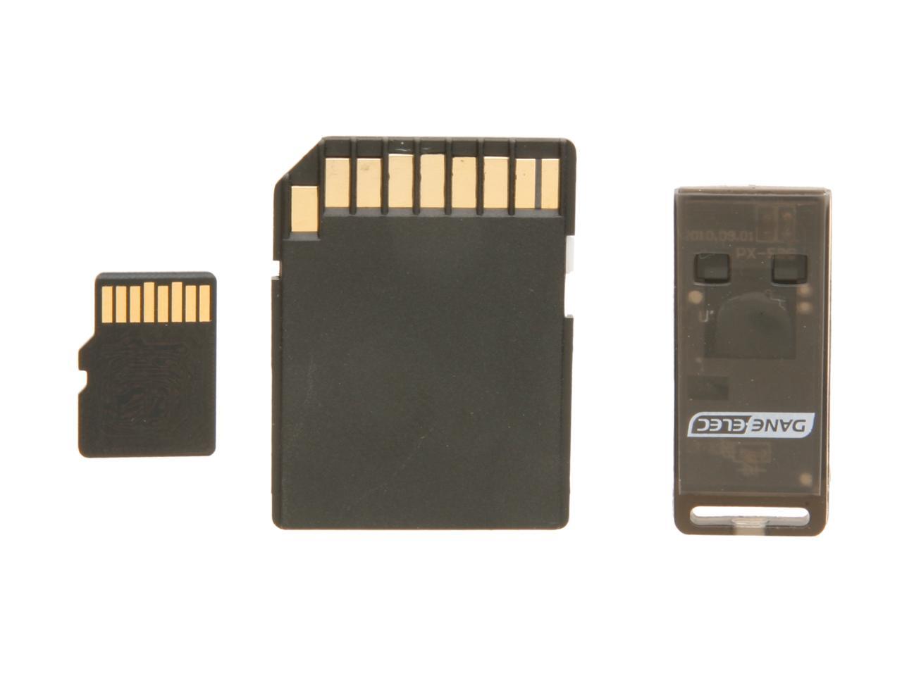 DANE-ELEC 4GB microSDHC Flash Card Universal Connectivity Kit with SD ...