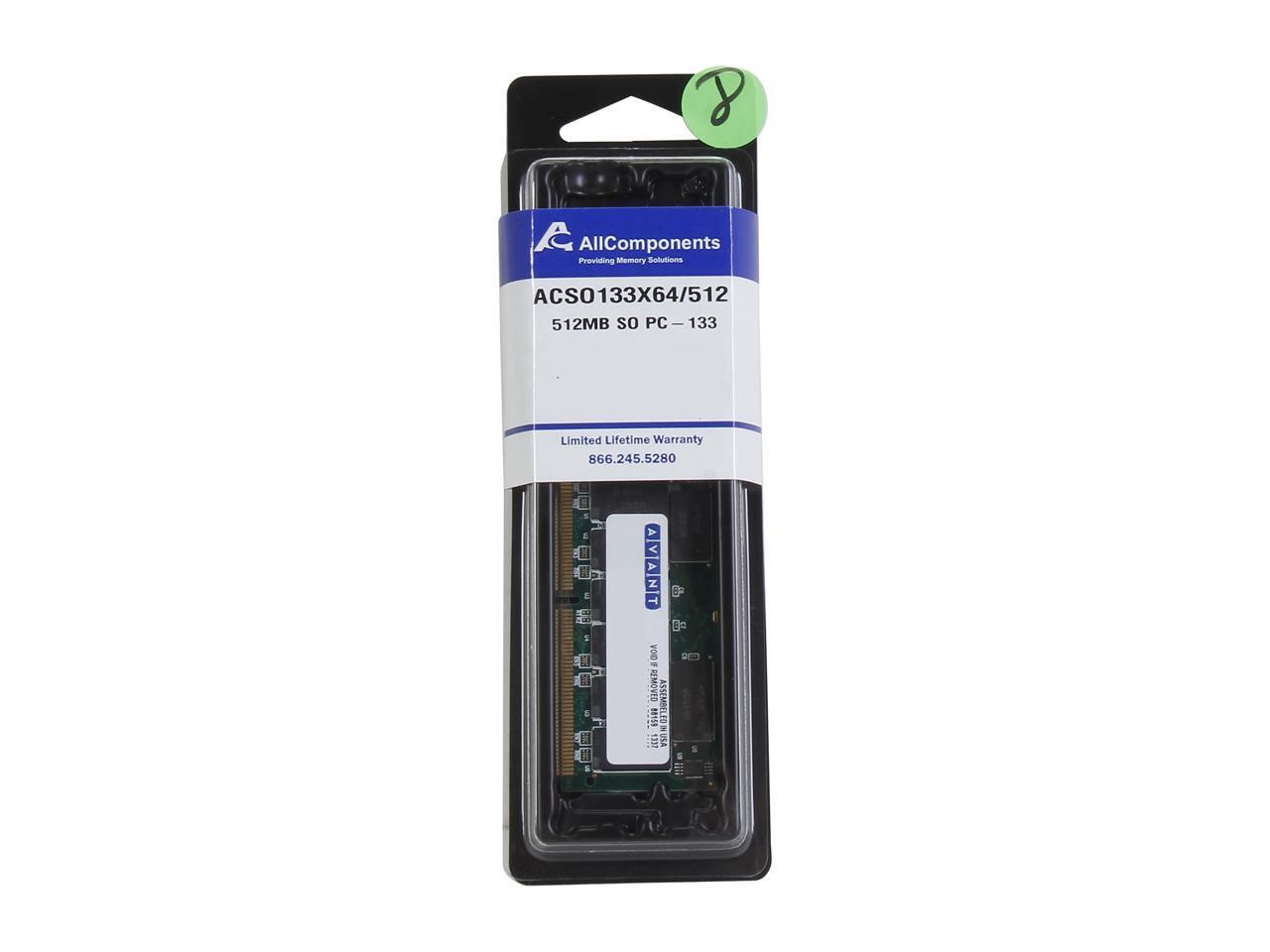 AllComponents 512MB 144-Pin SO-DIMM PC 133 Laptop Memory Model ...