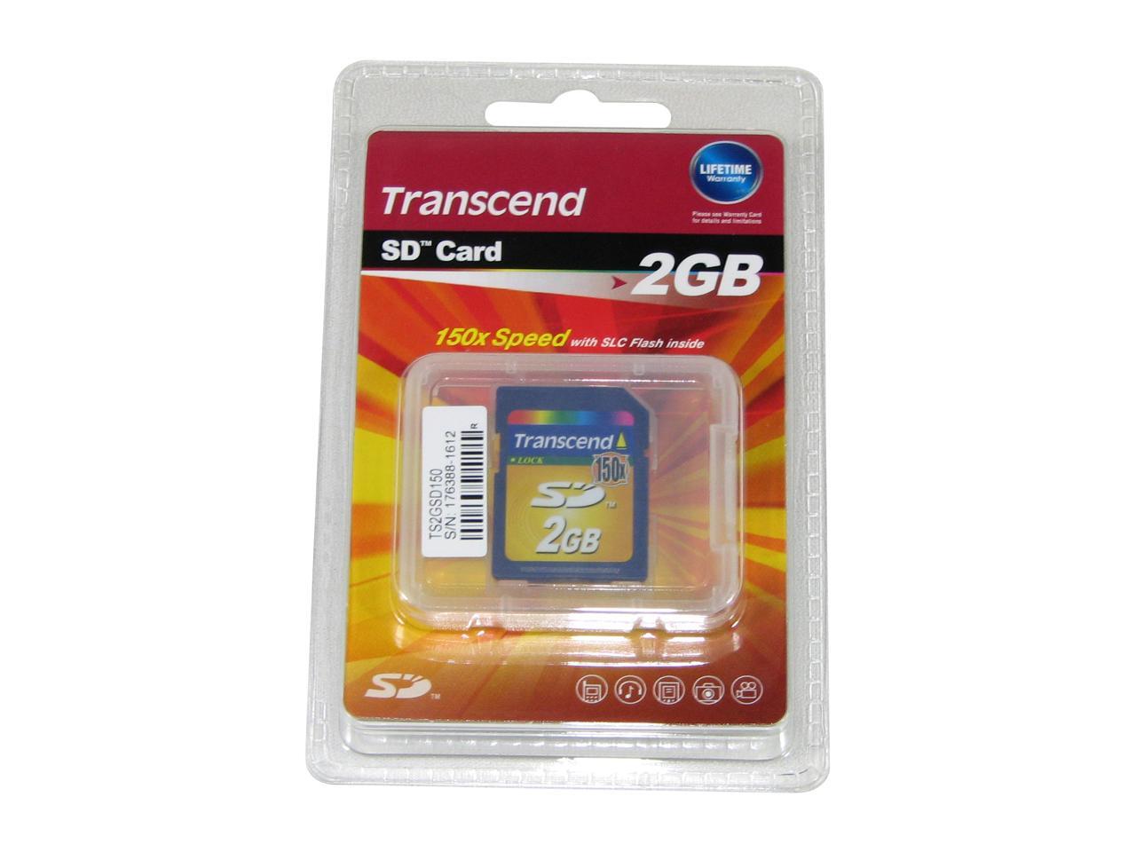 Transcend 2GB Secure Digital (SD) Flash Card Model TS2GSD150 - Newegg.com