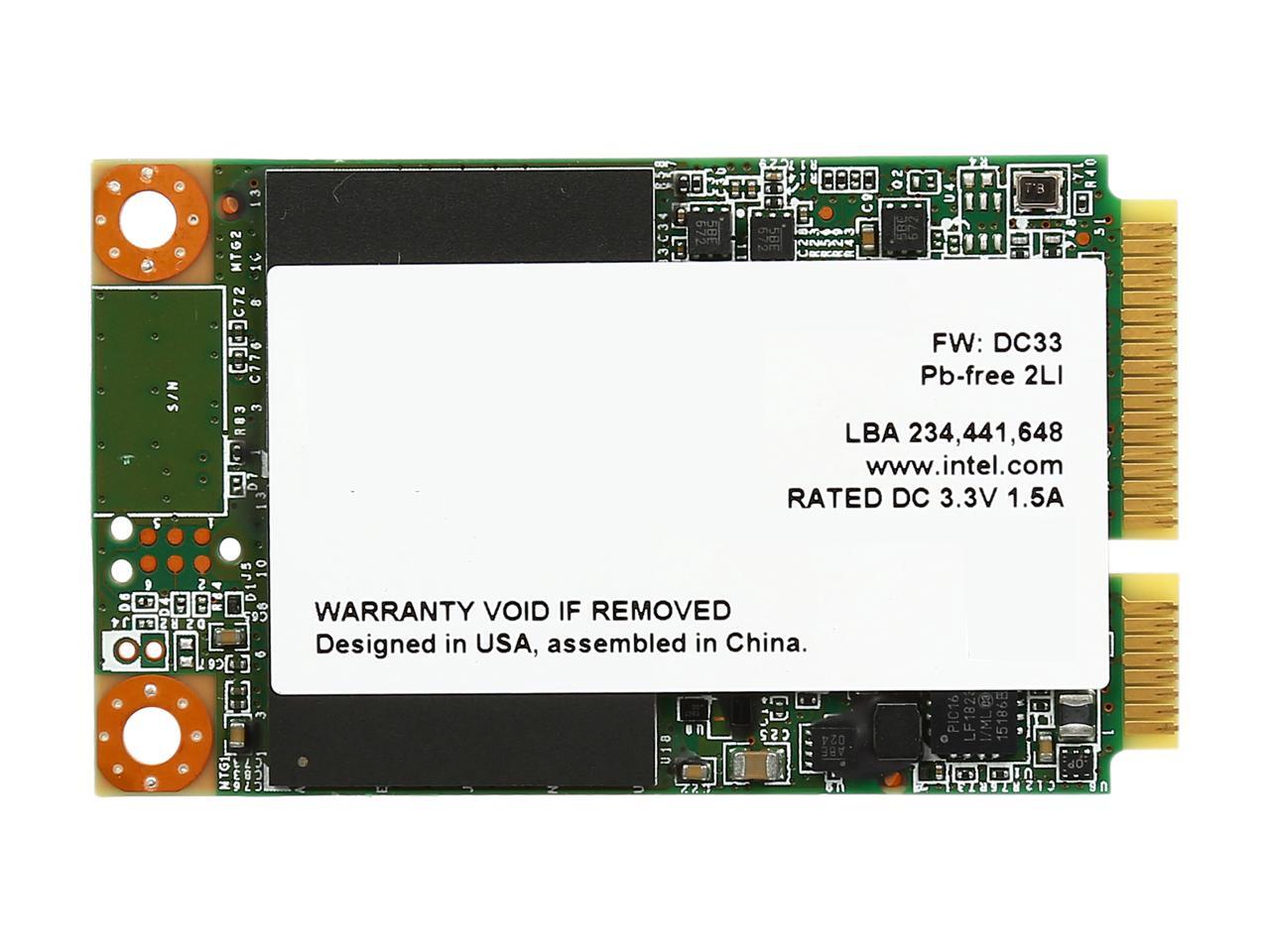 Intel mSATA 120GB SATA III Internal Solid State Drive (SSD ...