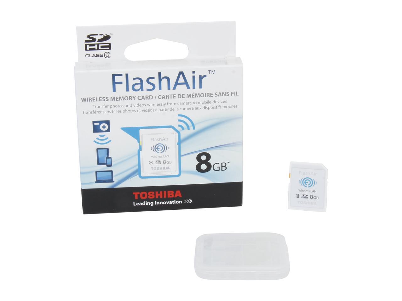 Toshiba FlashAir 8GB Wireless Flash Memory SD Card Model PFW008U-1ABW - Newegg.com