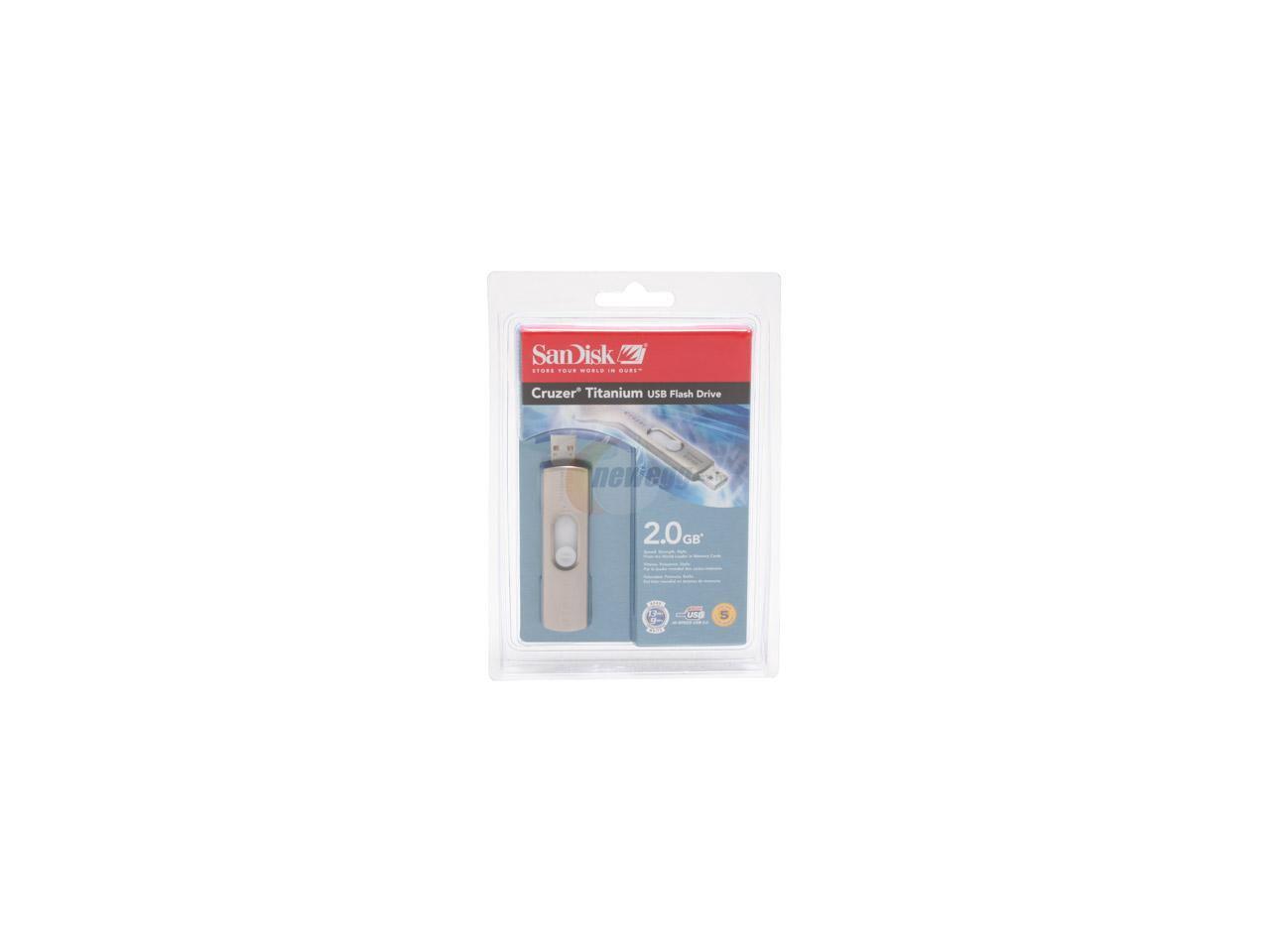 SanDisk Cruzer Titanium 2GB Flash Drive (USB2.0 Portable) - Newegg.com