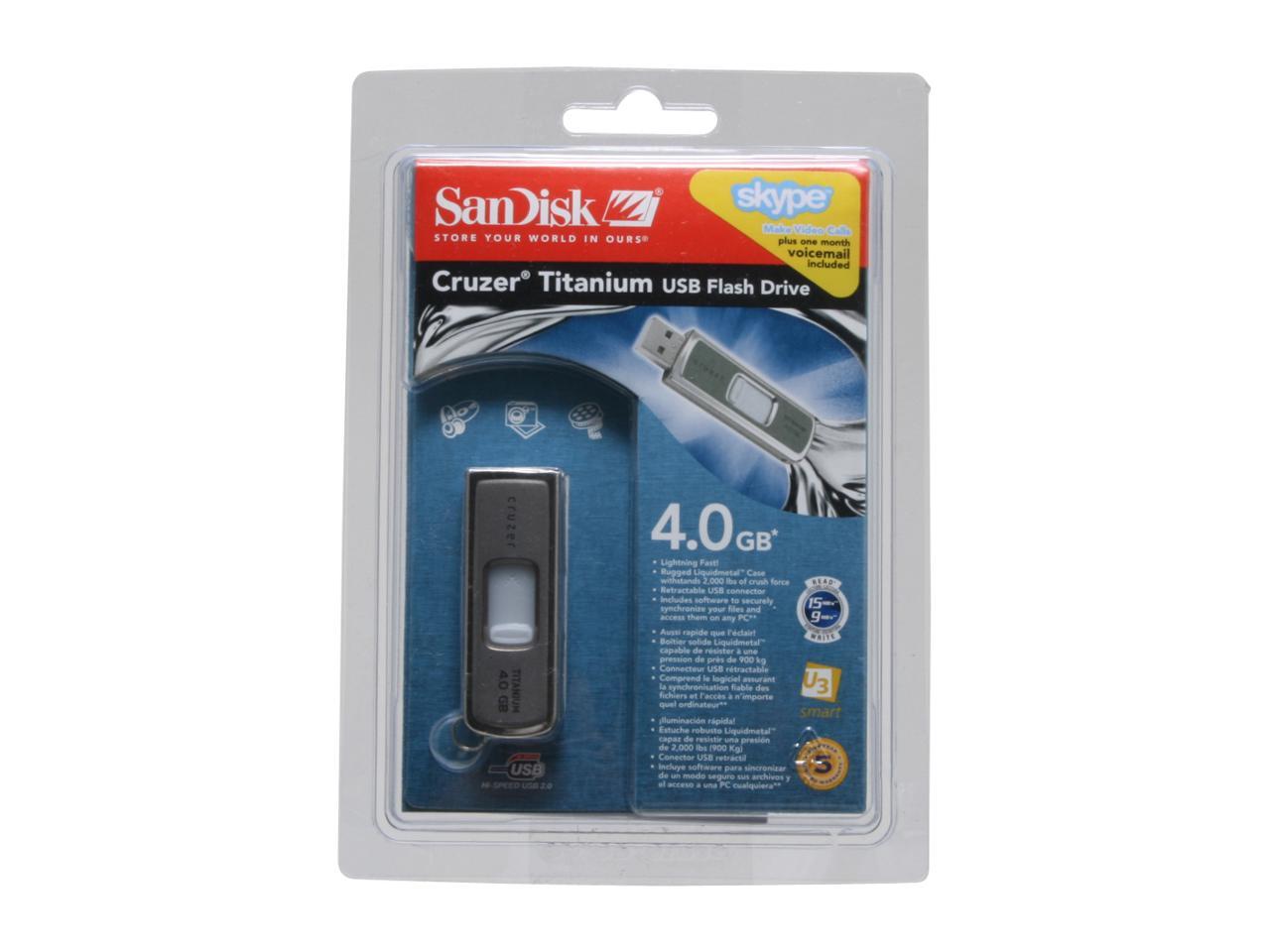 SanDisk Titanium 4GB Flash Drive (USB2.0 Portable) - Newegg.com