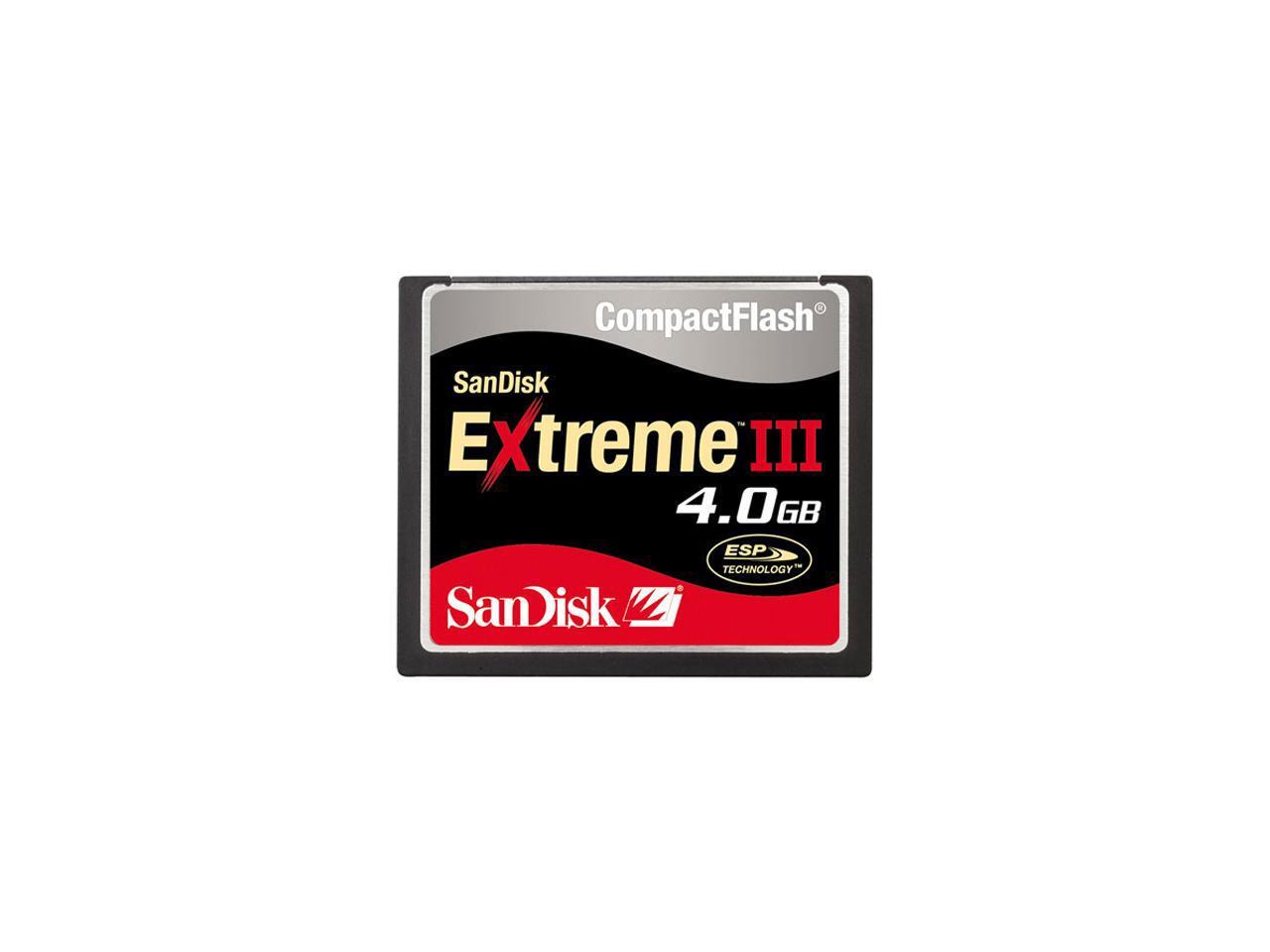 SanDisk Extreme III 4GB Compact Flash (CF) Flash Card Model SDCFX3-4096-901 - Newegg.com
