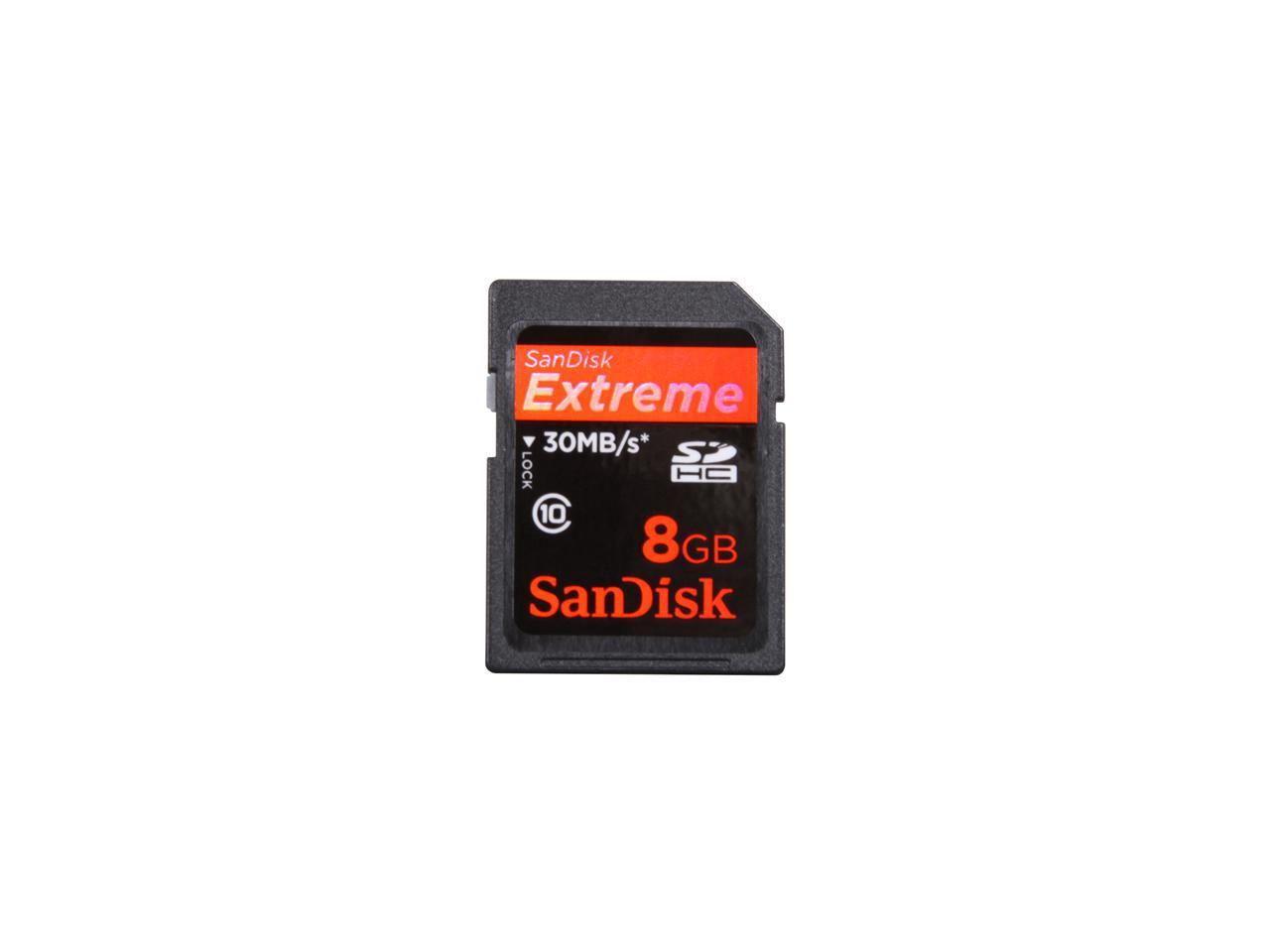 SanDisk Extreme 8GB Secure Digital High-Capacity (SDHC) Flash Card ...