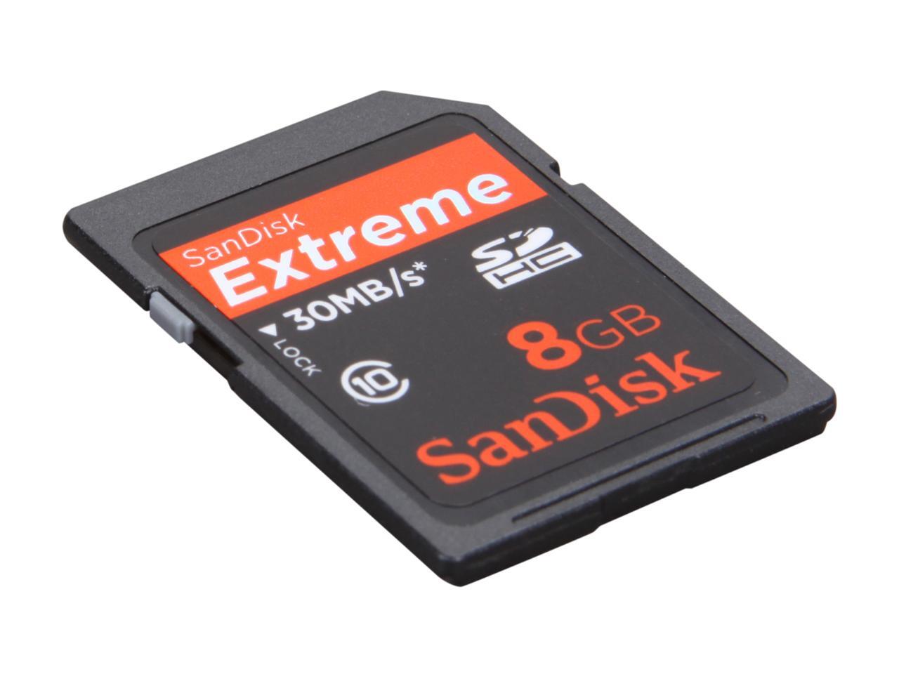 SanDisk Extreme 8GB Secure Digital High-Capacity (SDHC) Flash Card ...