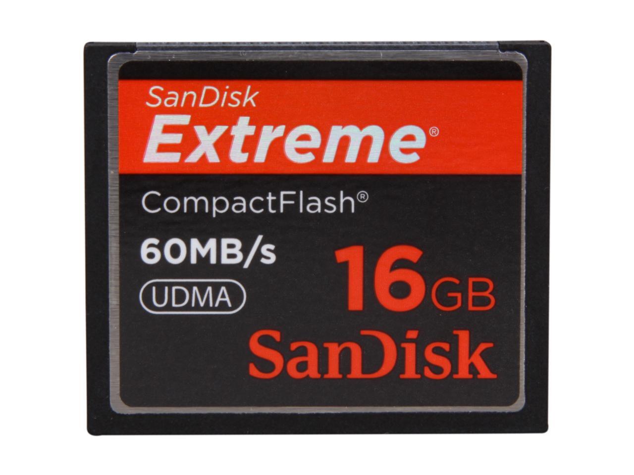 SanDisk Extreme 16GB Compact Flash (CF) Flash Card Model SDCFX-016G-A61 ...