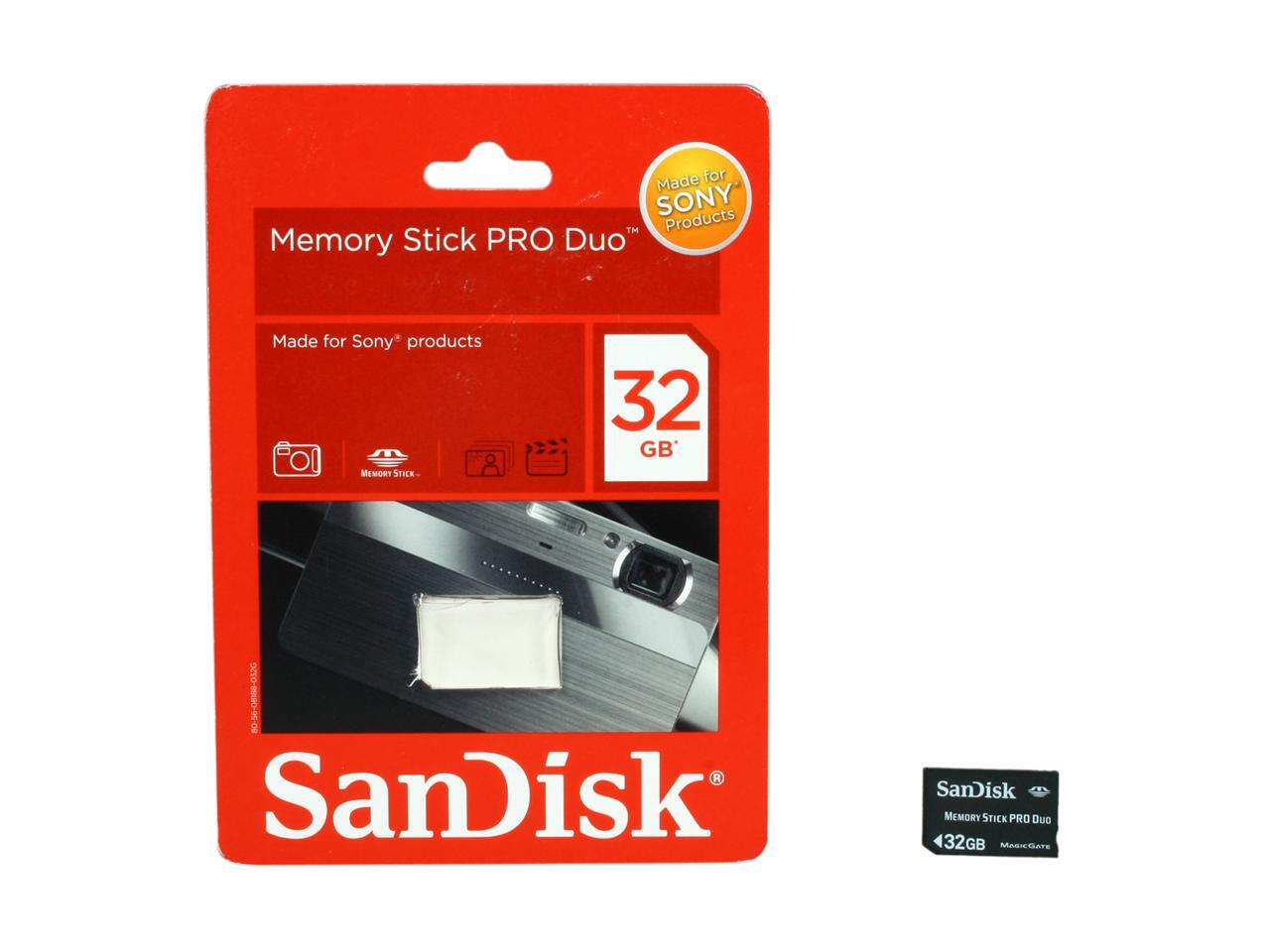 SanDisk 32GB Memory Stick Pro Duo (MS Pro Duo) Flash Card Model SDMSPD ...