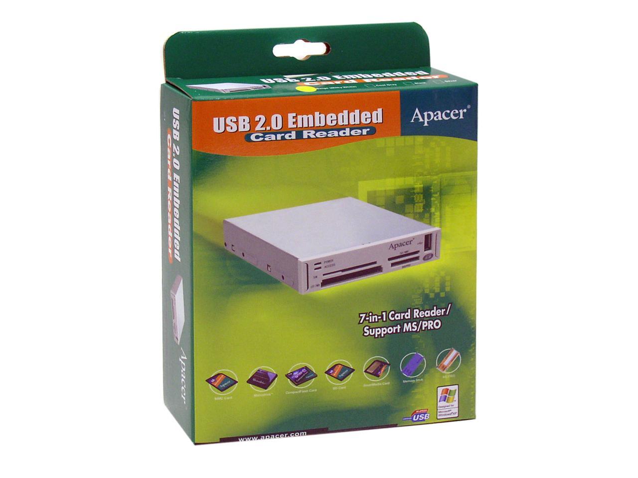 Apacer AP-C7CRW-41 7-in-1 USB 2.0 Internal Digital Card Reader/Writer ...