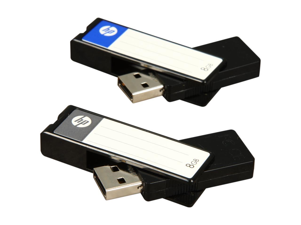 HP 16GB (8GB x 2) c310w 2-Pack USB 2.0 Label Flash Drive (Blue and Grey ...