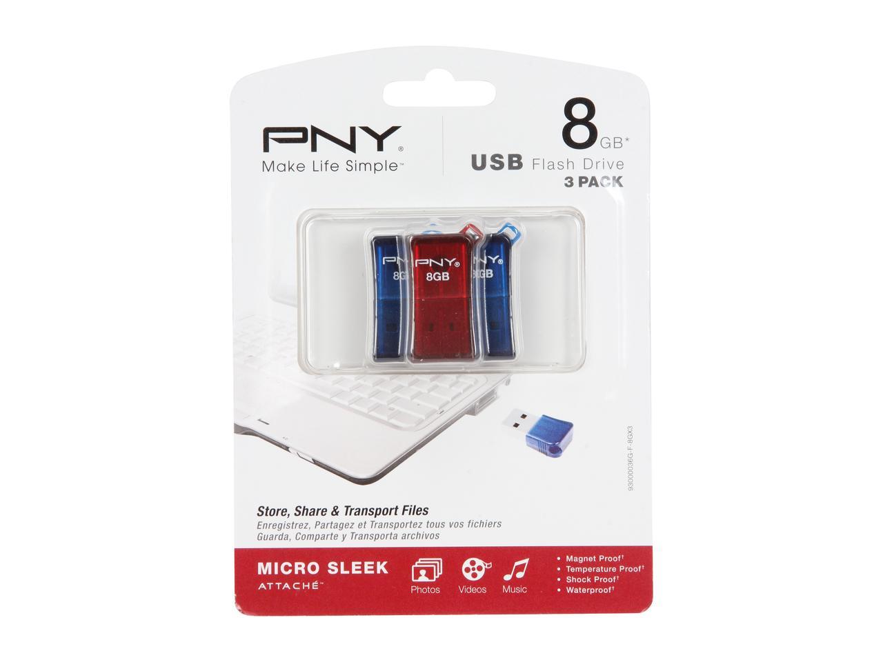 PNY 8GB Micro Sleek USB 2.0 Flash Drive - Newegg.com