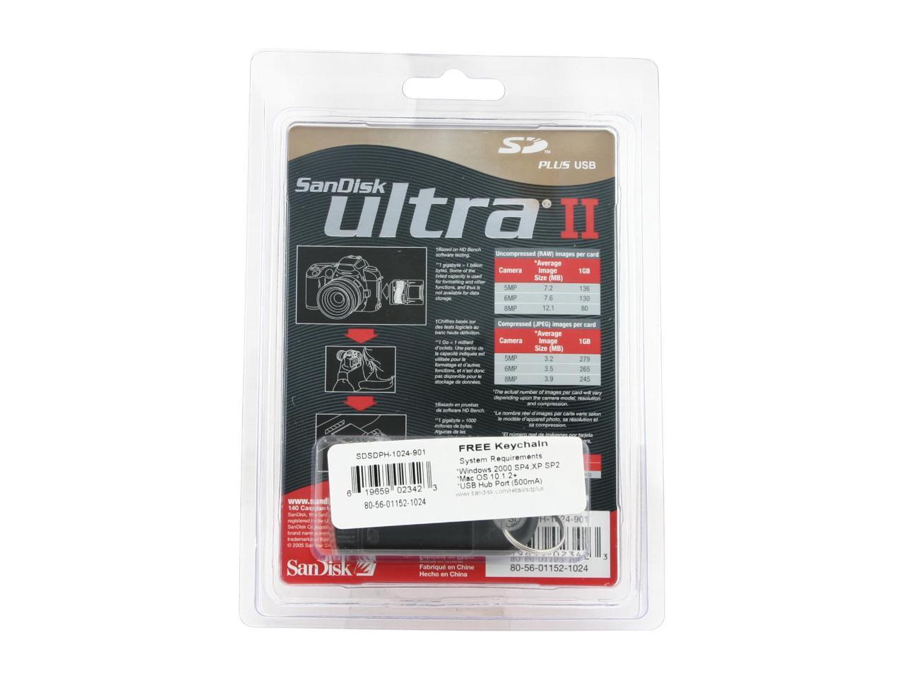 SanDisk Ultra II 1GB SD Plus USB Flash Card Model SDSDPH-1024-901 ...