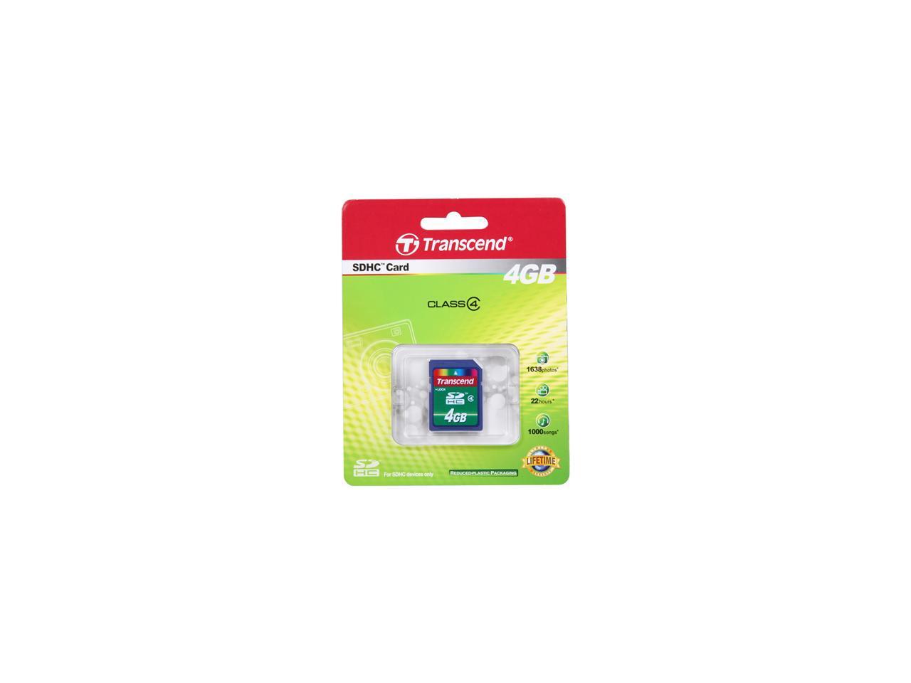 Transcend 4GB Secure Digital High-Capacity (SDHC) Flash Card Model TS4GSDHC4 - Newegg.com