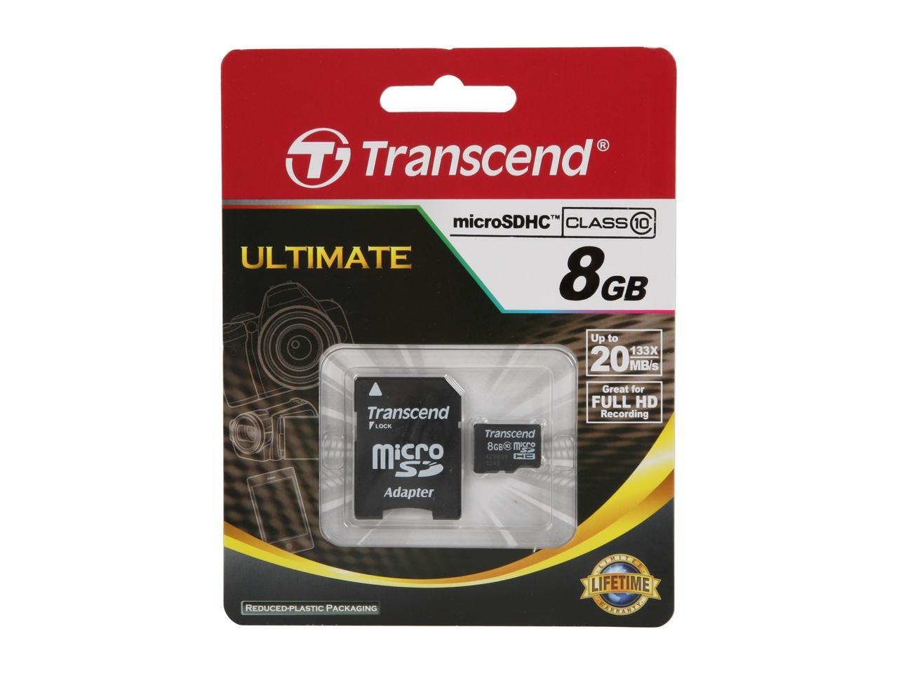Transcend 8GB microSDHC Flash Card Model TS8GUSDHC10 - Newegg.ca