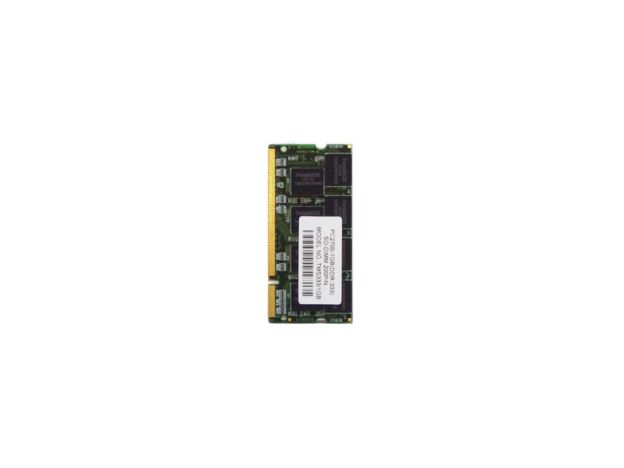 TwinMOS 1GB 200-Pin DDR SO-DIMM DDR 333 (PC 2700) Laptop Memory Model ...