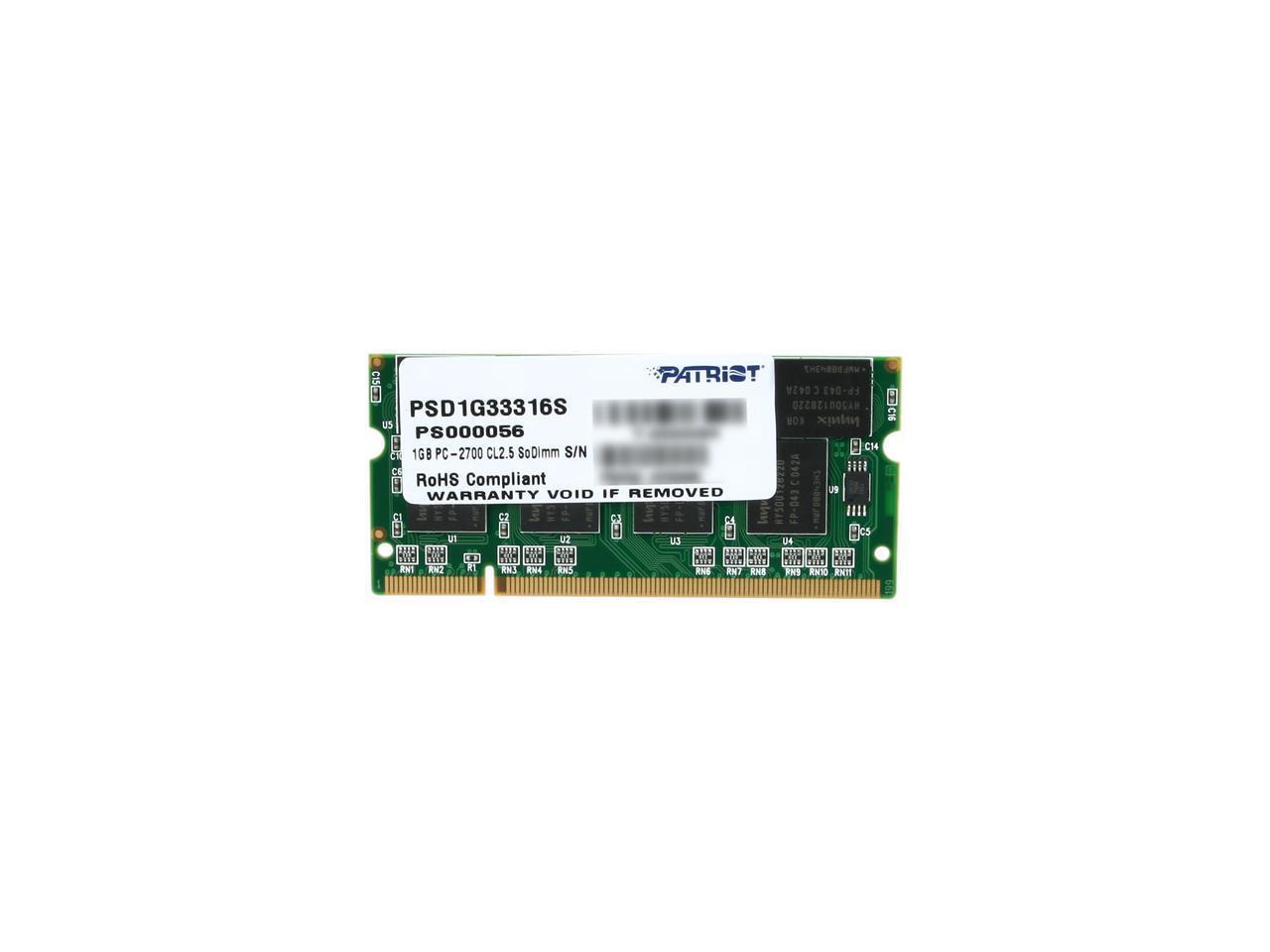 Patriot Signature 1GB 200-Pin DDR SO-DIMM DDR 333 (PC 2700) Laptop ...