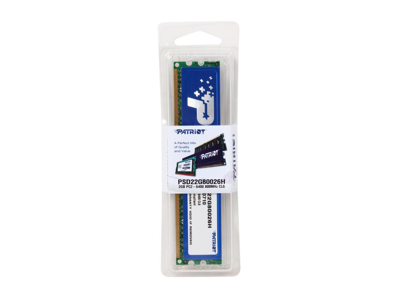 Patriot Signature 2GB DDR2 800 (PC2 6400) Desktop Memory Model ...