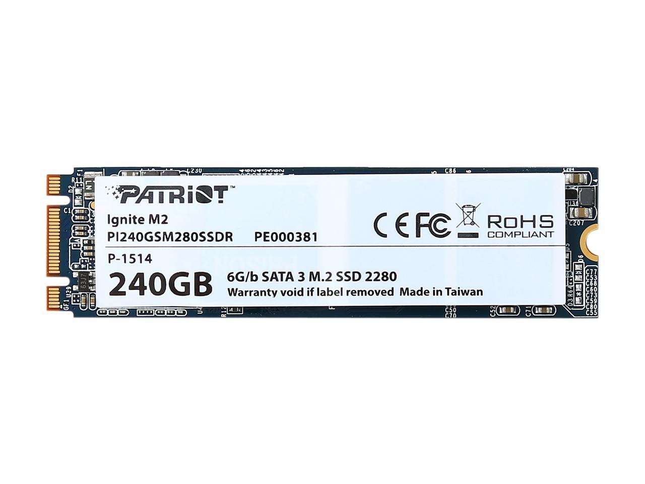 Patriot Ignite M2 M.2 2280 240GB SATA III MLC Internal Solid State ...