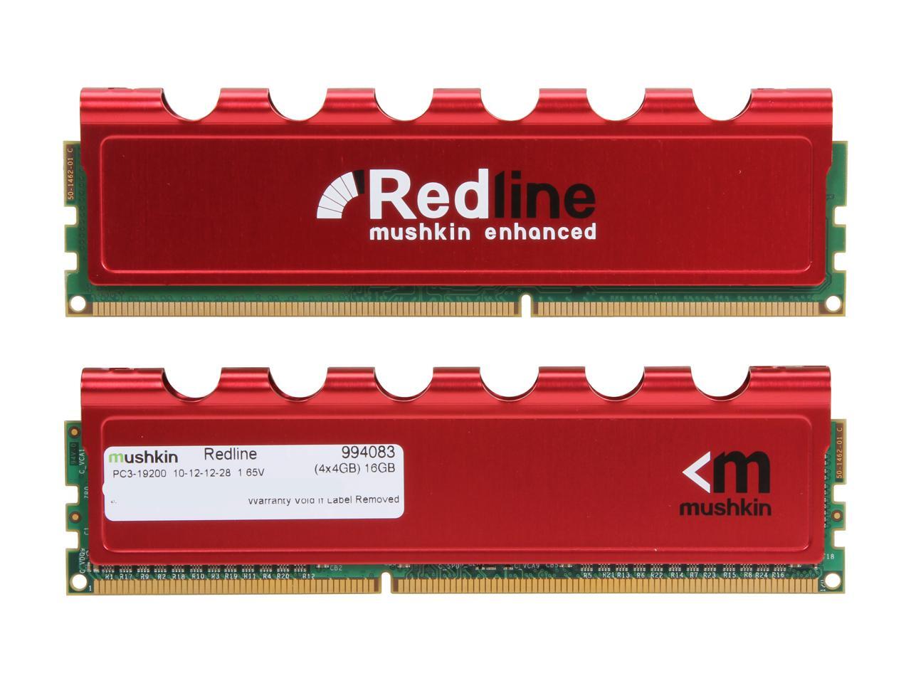 Mushkin Enhanced Redline 16GB (4 x 4GB) DDR3 2400 (PC3 19200) Desktop ...
