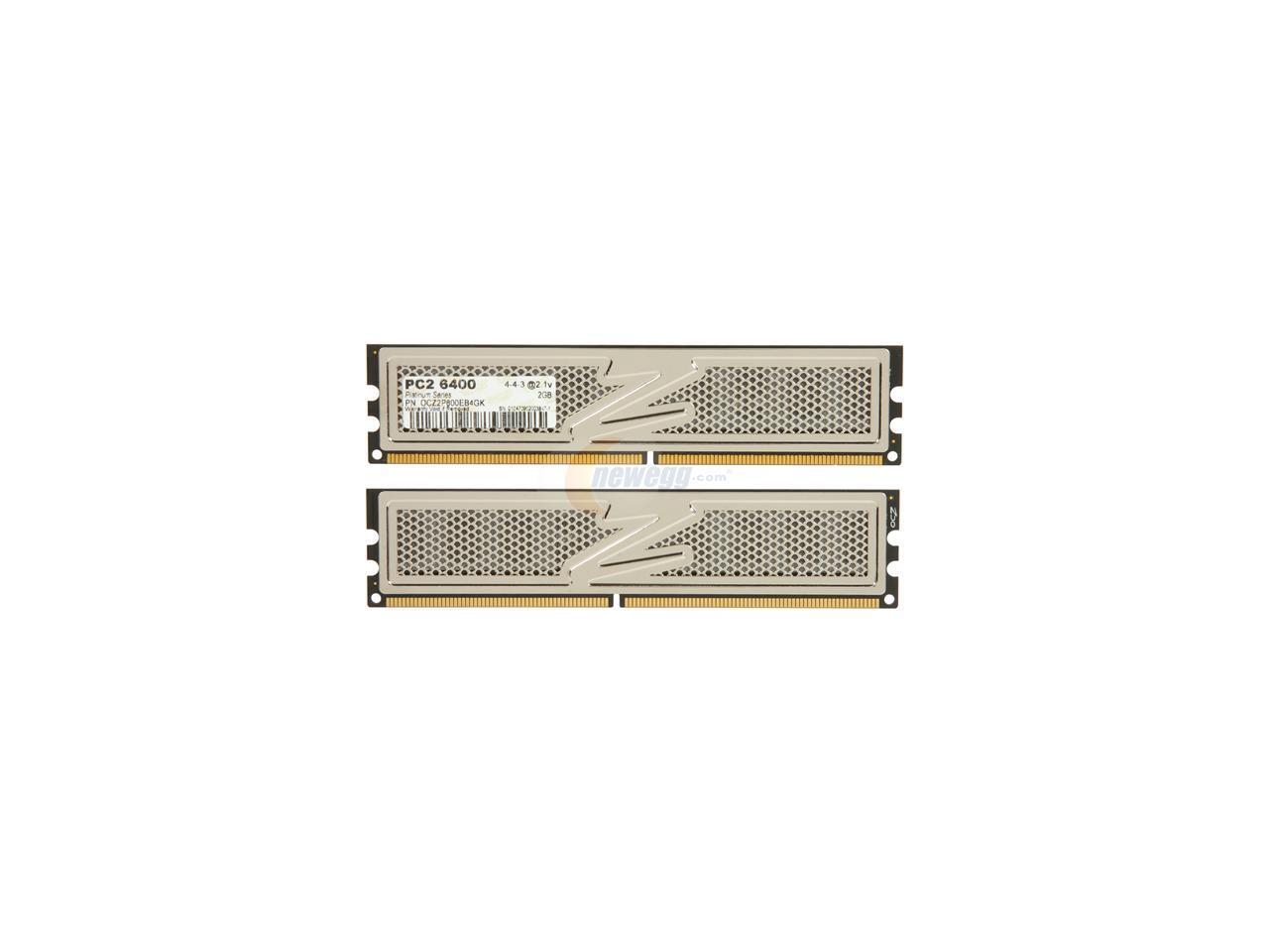 Ocz Platinum 4gb 2 X 2gb Ddr2 800 Pc2 6400 Enhanced Bandwidth Dual