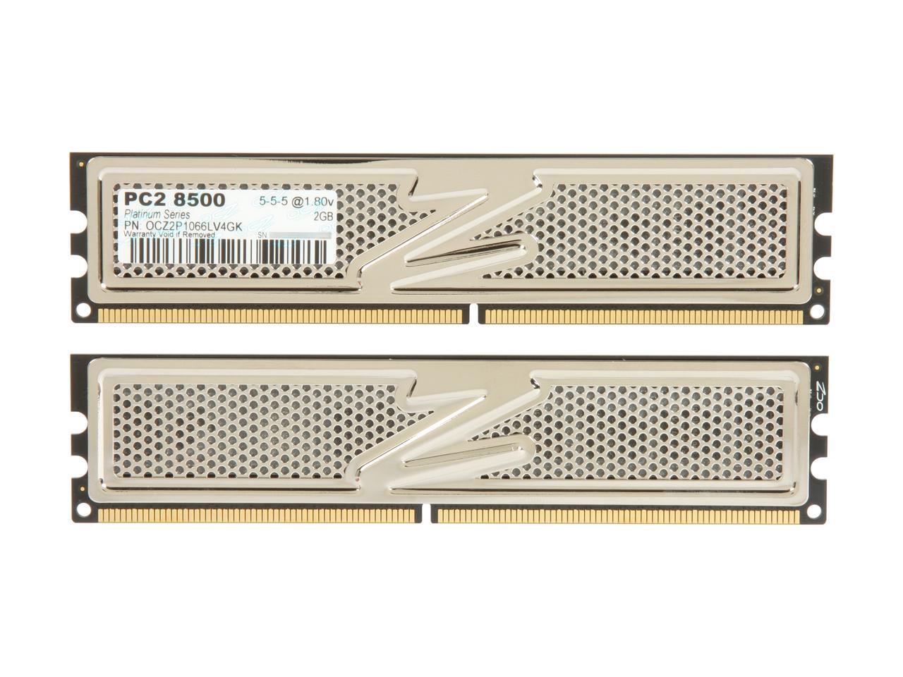 Ocz Platinum 4gb 2 X 2gb Ddr2 1066 Pc2 8500 Desktop Memory Model