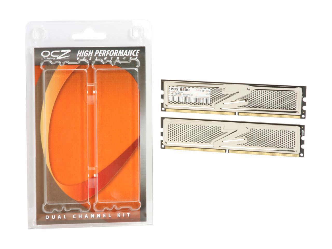 Ocz Platinum 4gb 2 X 2gb Ddr2 1066 Pc2 8500 Desktop Memory Model