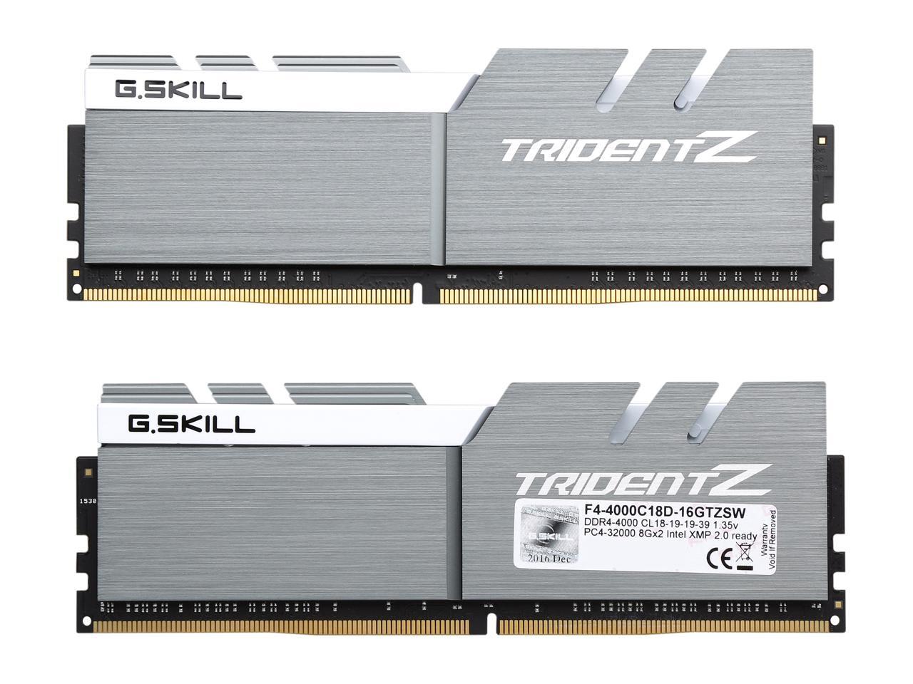 G.SKILL TridentZ Series 16GB (2 x 8GB) DDR4 4000 (PC4 32000) Intel Z270 ...