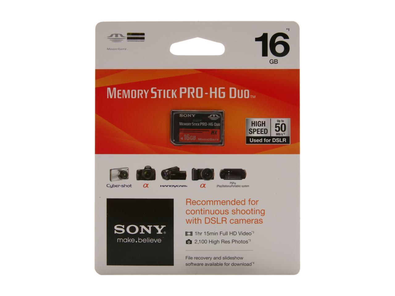 SONY 16GB Memory Stick PRO-HG Duo HX Flash Card Model MSHX16B/TQ1 ...