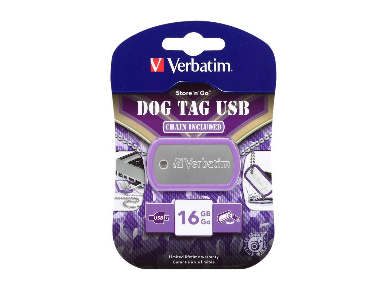 Verbatim 16GB Dog Tag USB 2.0 Flash Drive - Newegg.com
