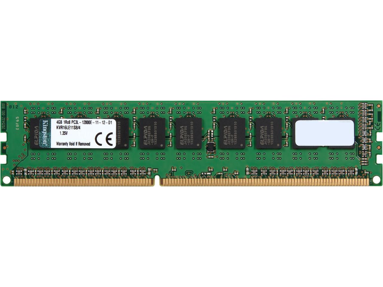 Kingston 4GB ECC Unbuffered DDR3 1600 (PC3 12800) Server Memory Model ...