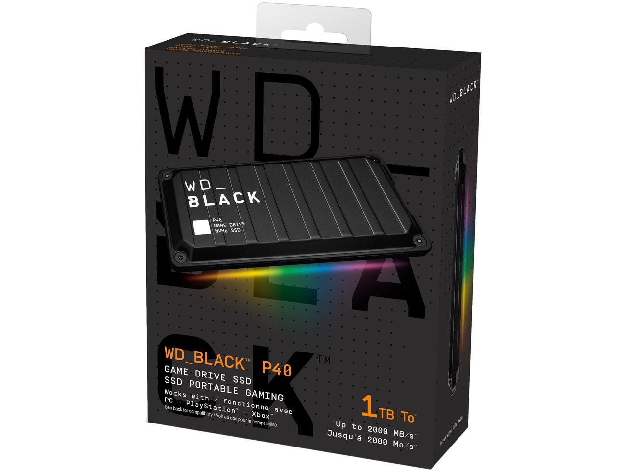 Western Digital WD BLACK P40 1TB USB 3.2 Gen 2x2, Type-C Game Drive SSD ...