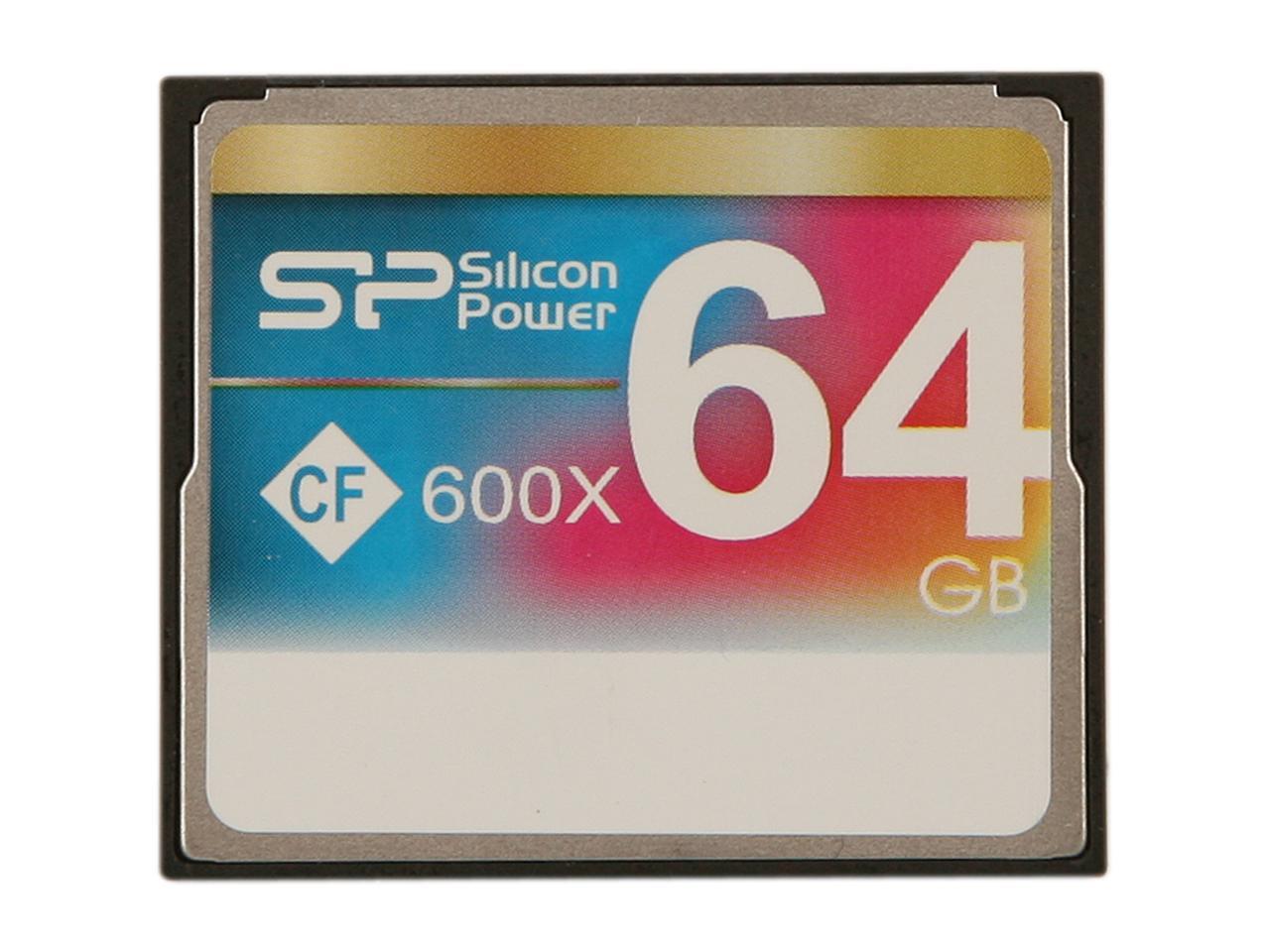 Silicon Power 64GB Compact Flash (CF) Flash Card Model SP064GBCFC600V10 ...