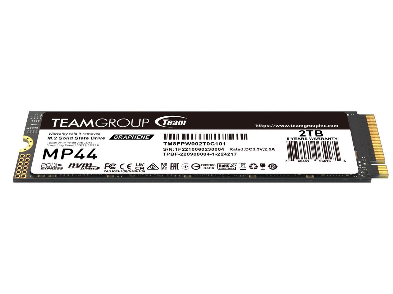 Team Group MP44 M.2 2280 2TB PCIe 4.0 x4 with NVMe Laptop & Desktop & NUC & NAS Internal Solid ...