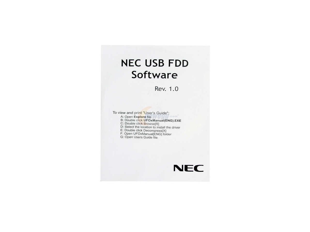 NEC Black External USB Floppy Drive Model UF0002S-102 - Newegg.com