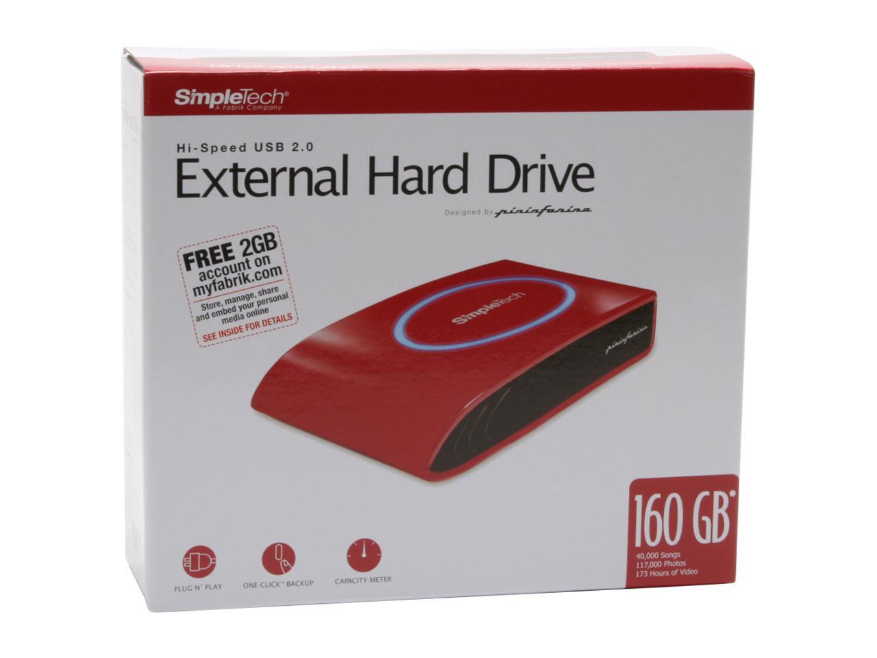 SimpleTech SimpleDrive 160GB USB 2.0 3.5" External Hard Drive (designed ...