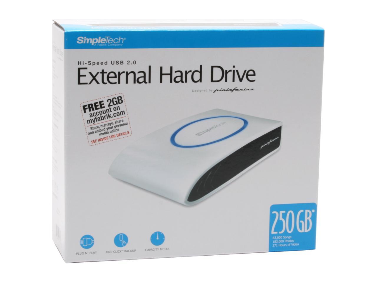 SimpleTech Signature Drive 250GB USB 2.0 3.5" External Hard Drive ...