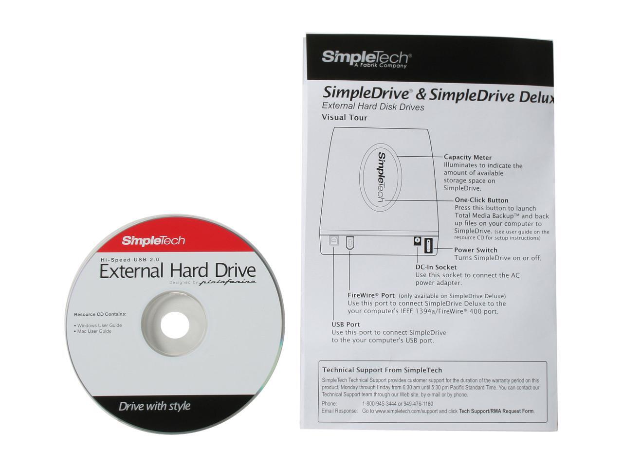 SimpleTech SimpleDrive 320GB USB 2.0 3.5" External Hard Drive (designed ...