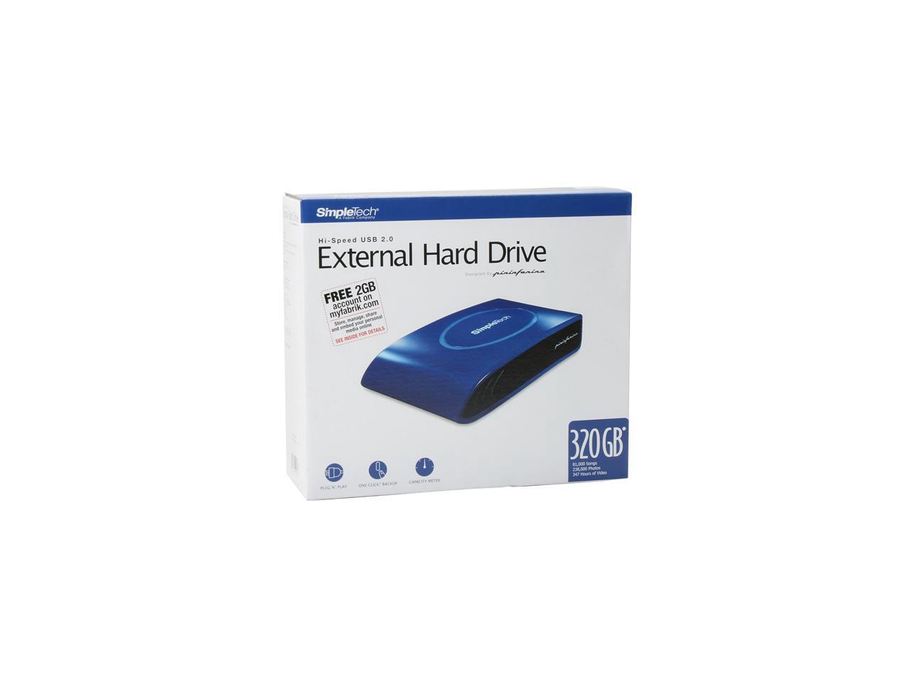 SimpleTech SimpleDrive 320GB USB 2.0 3.5" External Hard Drive (designed ...