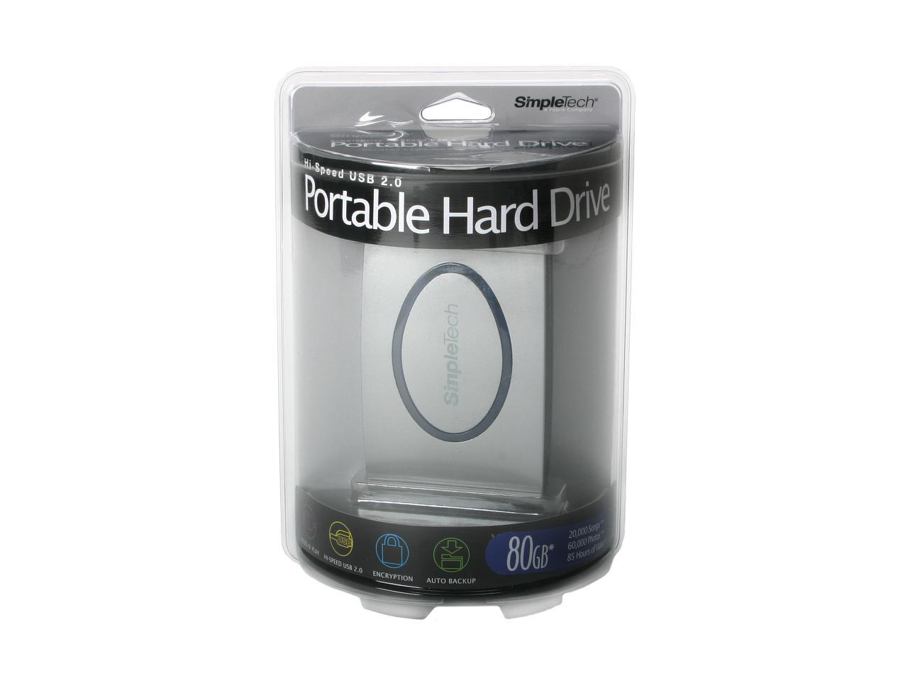 SimpleTech SimpleDrive Portable 80GB USB 2.0 2.5" External Hard Drive ...