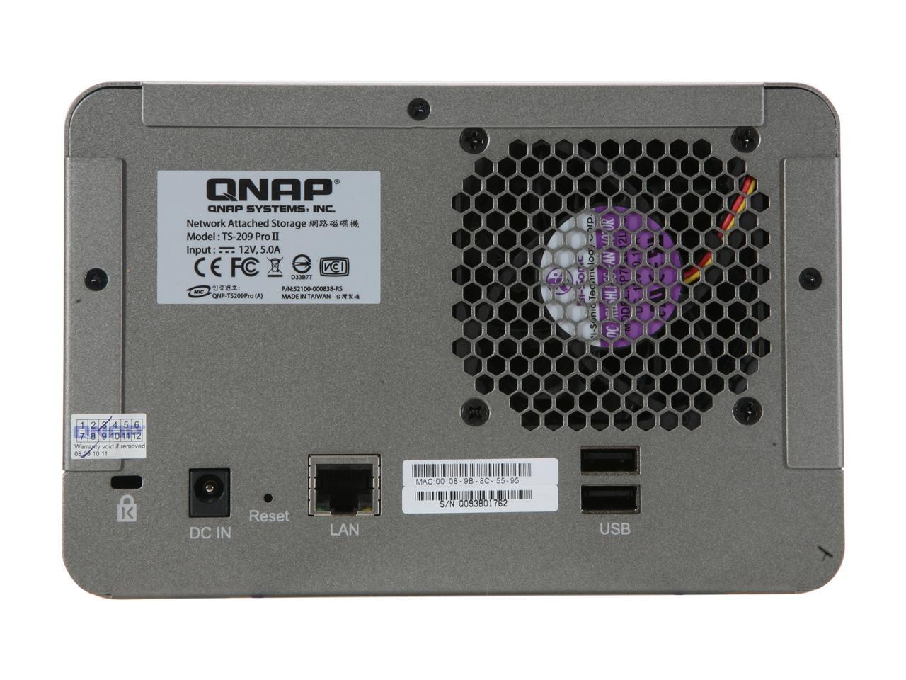 Open Box: QNAP TS-209 Pro II All-in-one NAS Server for SMB,SOHO and ...