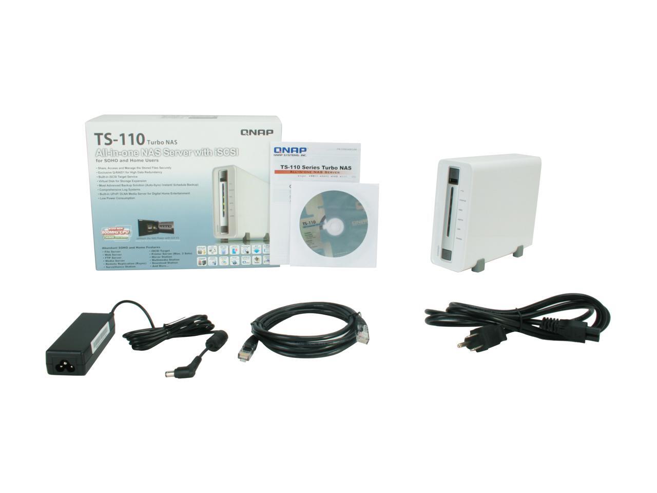 Open Box: QNAP TS-110-US All-in-one NAS Server with iSCSI for SOHO and ...