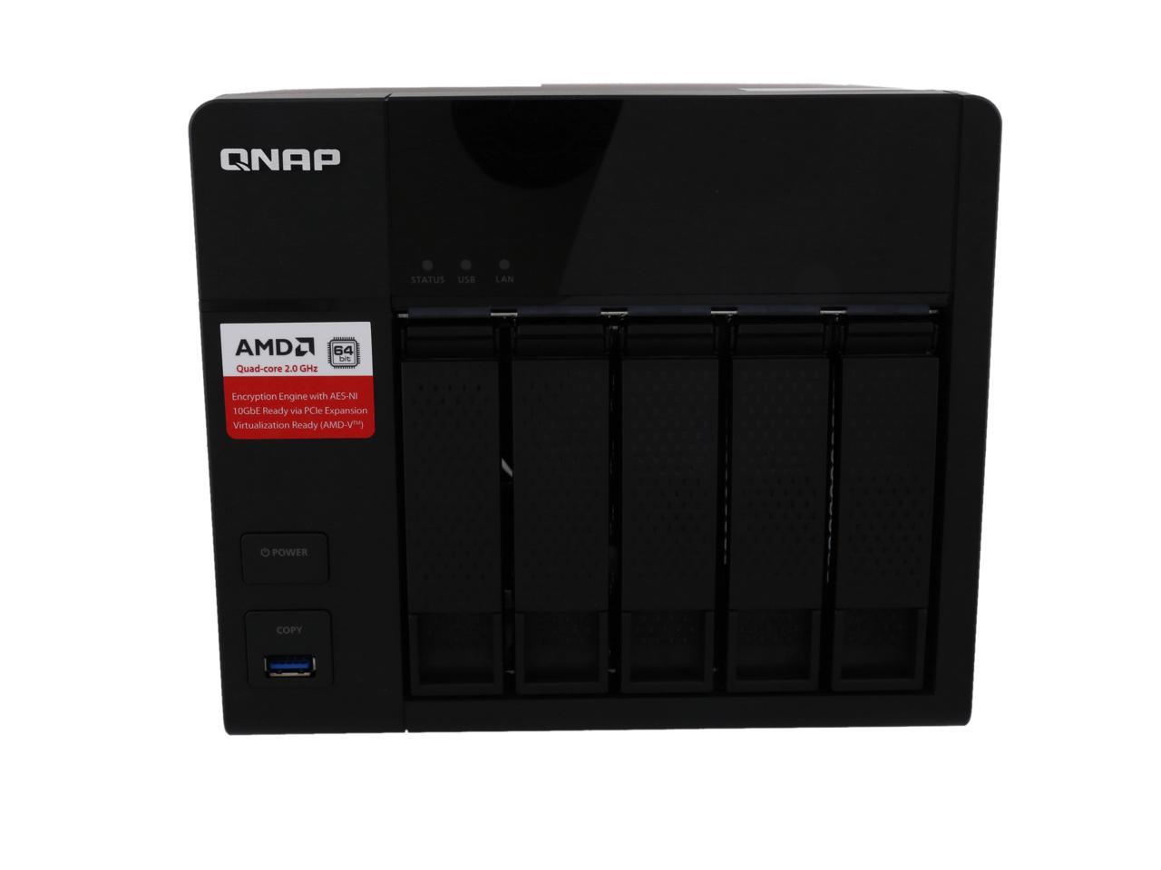 QNAP TS-563-2G-US 5-Bay AMD 64bit x86-based NAS, Quad Core 2.0GHz, 2GB ...