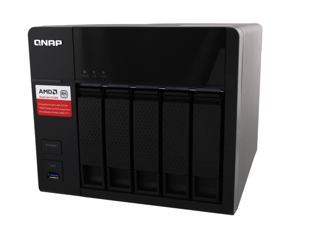 QNAP TS-563-2G-US 5-Bay AMD 64bit x86-based NAS, Quad Core 2.0GHz, 2GB ...