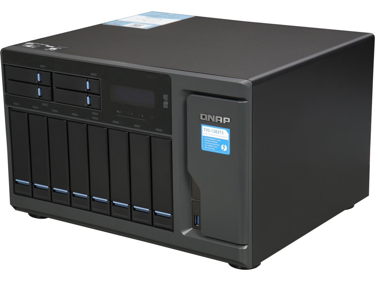 Qnap TVS-1282T3 Ultra-High Speed 12 Bay (8+4) Thunderbolt 3 NAS/iSCSI ...