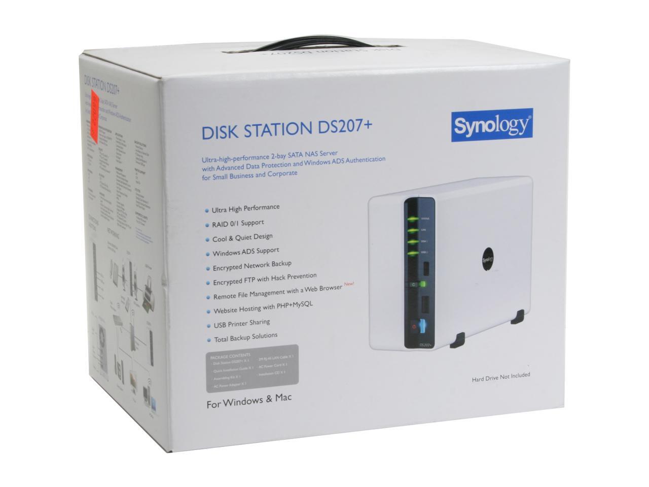 Synology DS207+ 2-bay SATA NAS Server - Newegg.com